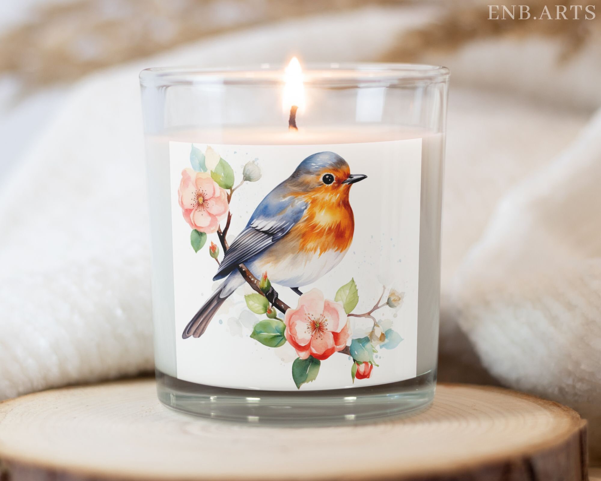 Robin Bird 12 Floral Clipart Kit Bundle White - Etsy