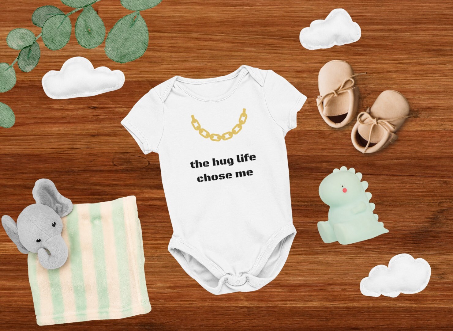 Funny Gangster Baby Onesie, the Hug Life Chose Me, Parody Onesie ...