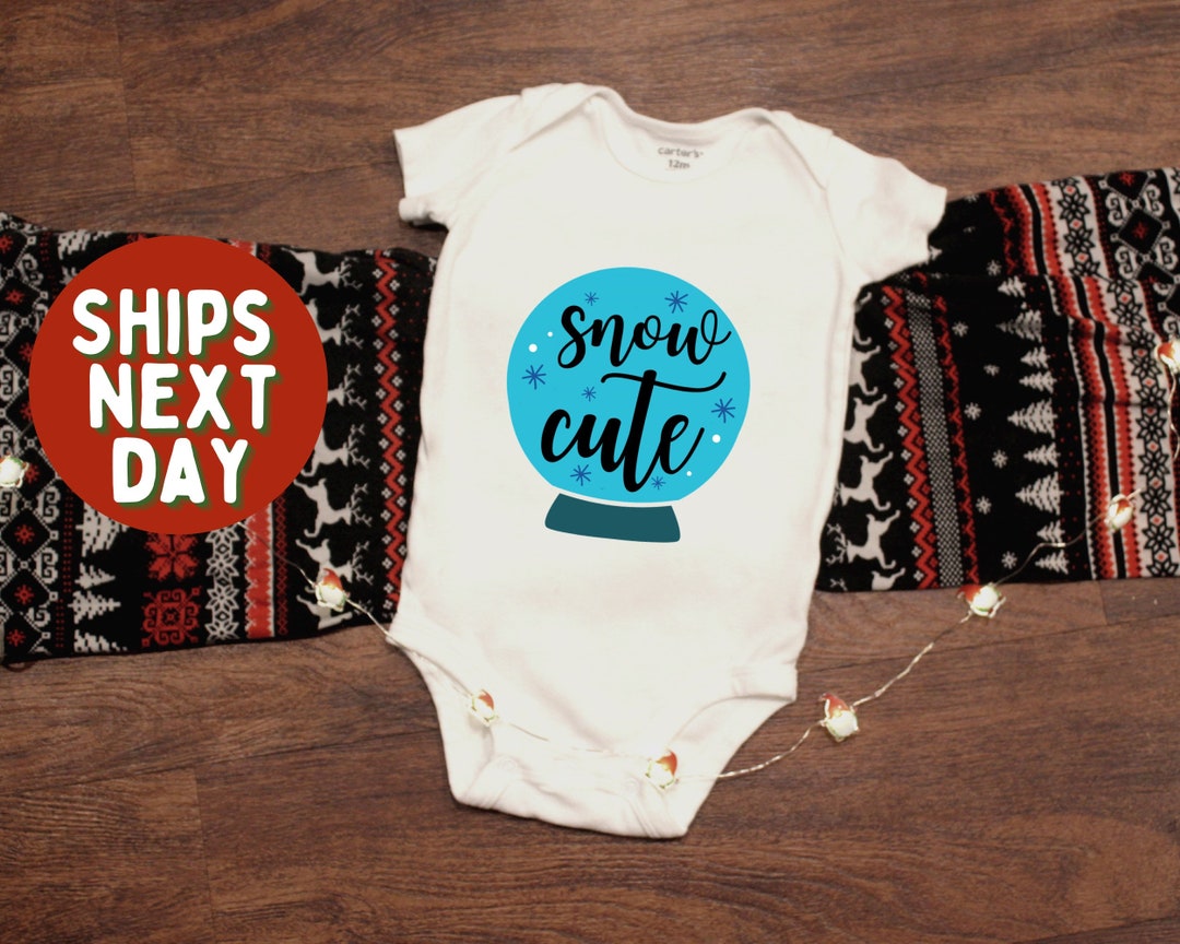 Snow Cute Baby Onesie, Winter Snow Globe Onesie, Punny Baby Bodysuit ...