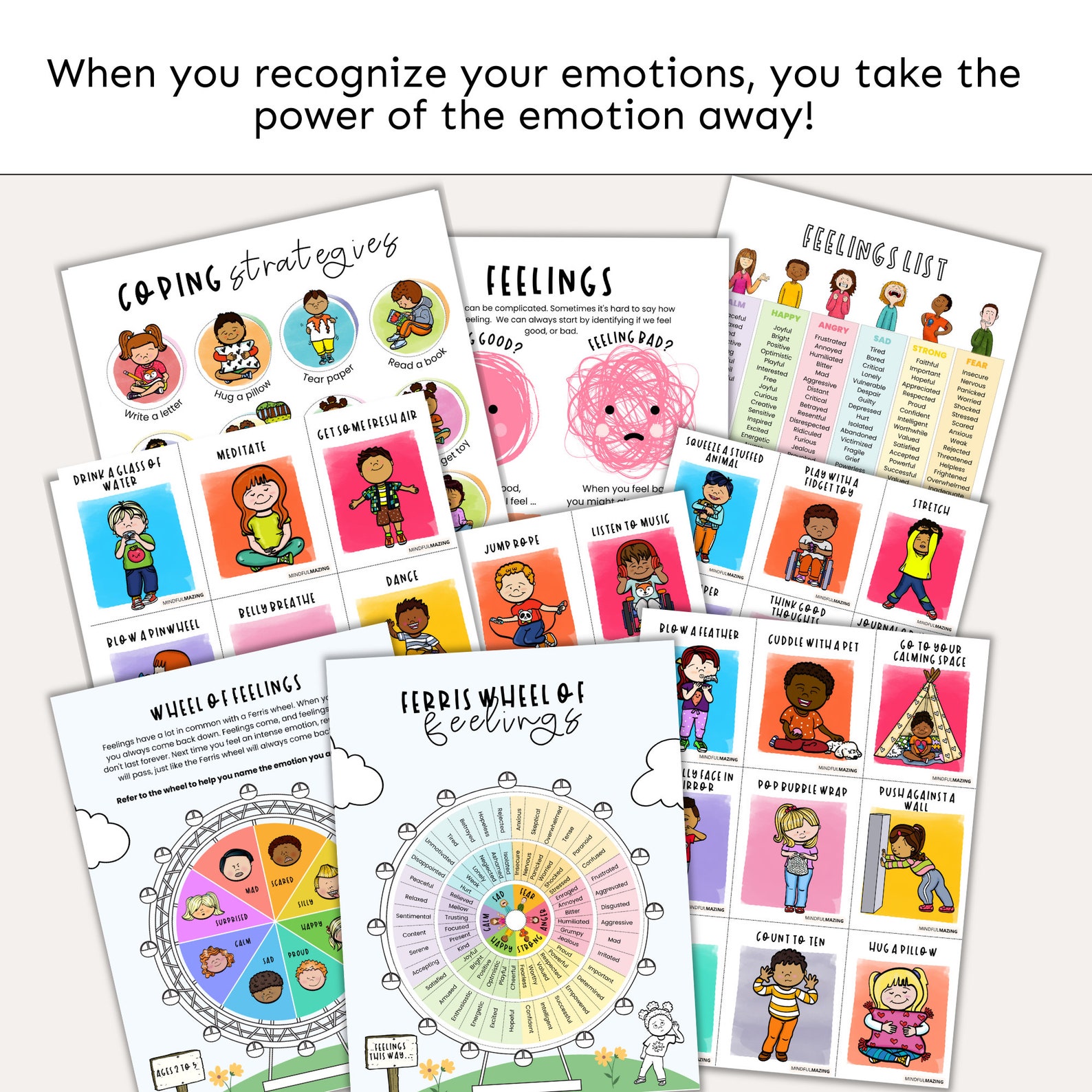 Feelings Wheels Coping Strategies Poster Coping Skills Cards Feelings ...