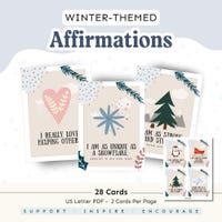 Christmas Affirmation Cards, Printable Holiday Illustration Cards ...