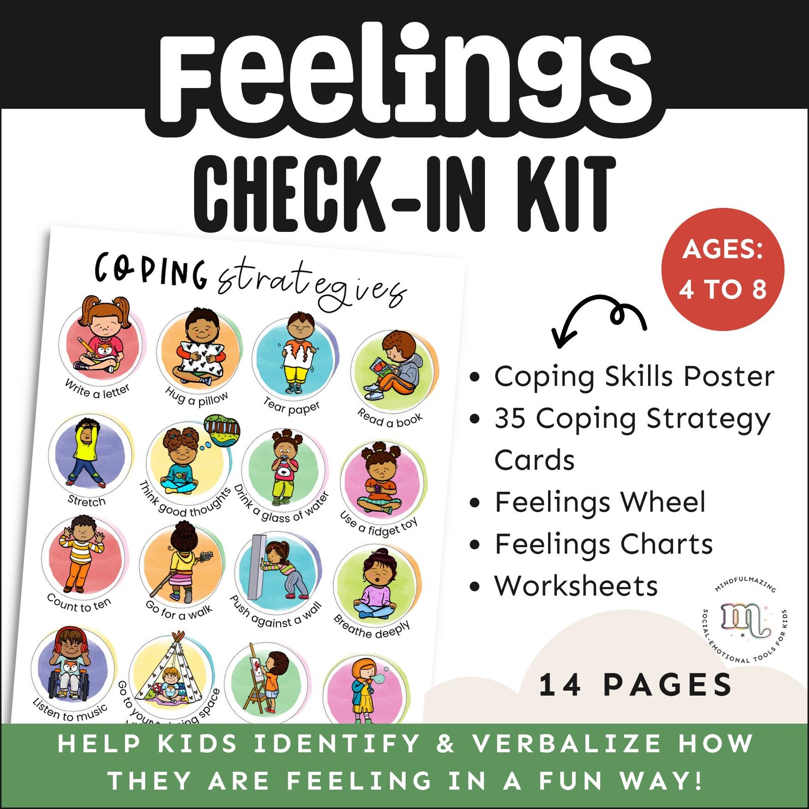 Feelings Wheels | Coping Strategies Poster | Coping Skills Cards ...