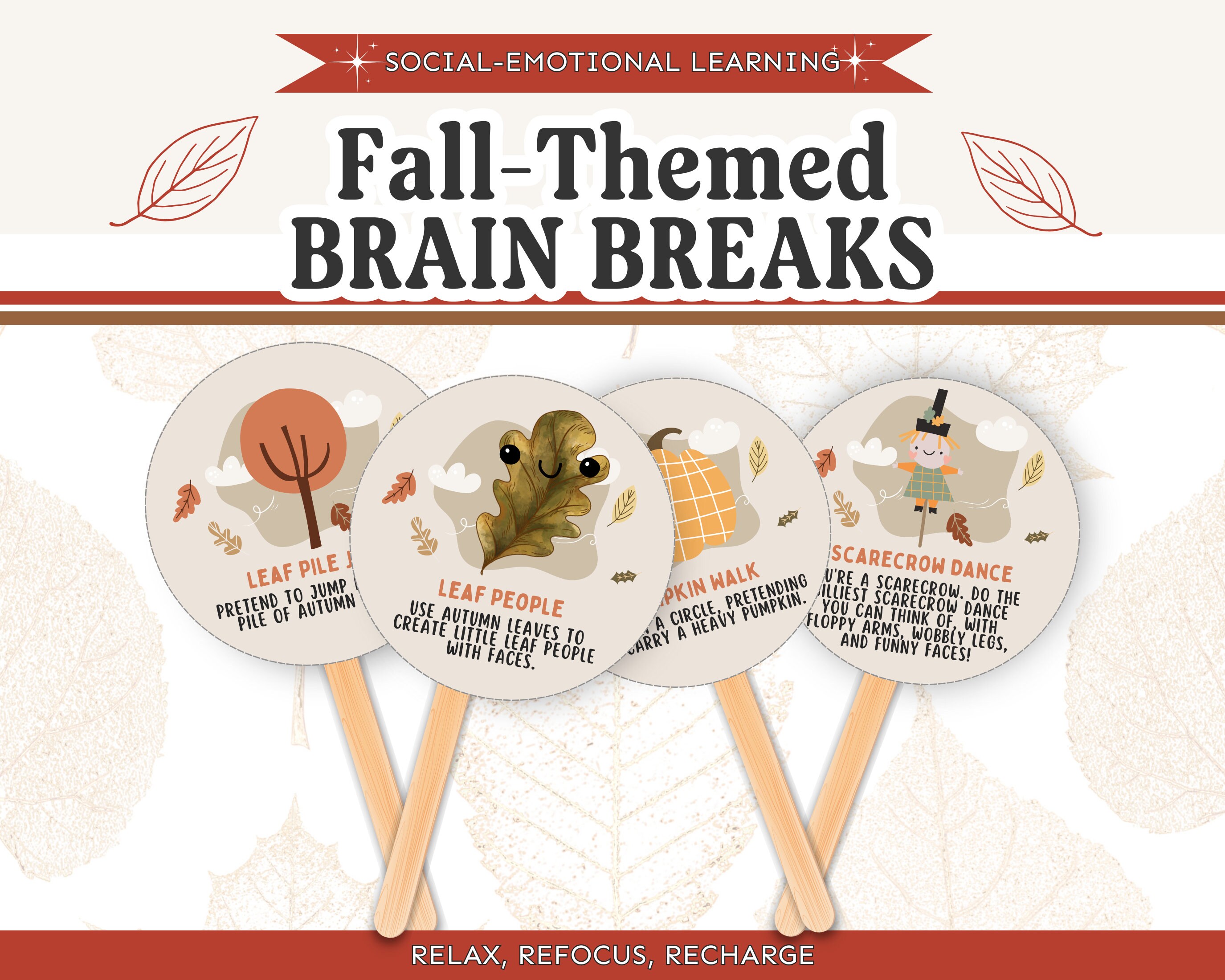 Fall Brain Breaks Brain Break Activities Brain Break Cards - Etsy