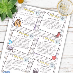 Brain Breaks Cards for Kids | Classroom Management | Movement Breaks ...