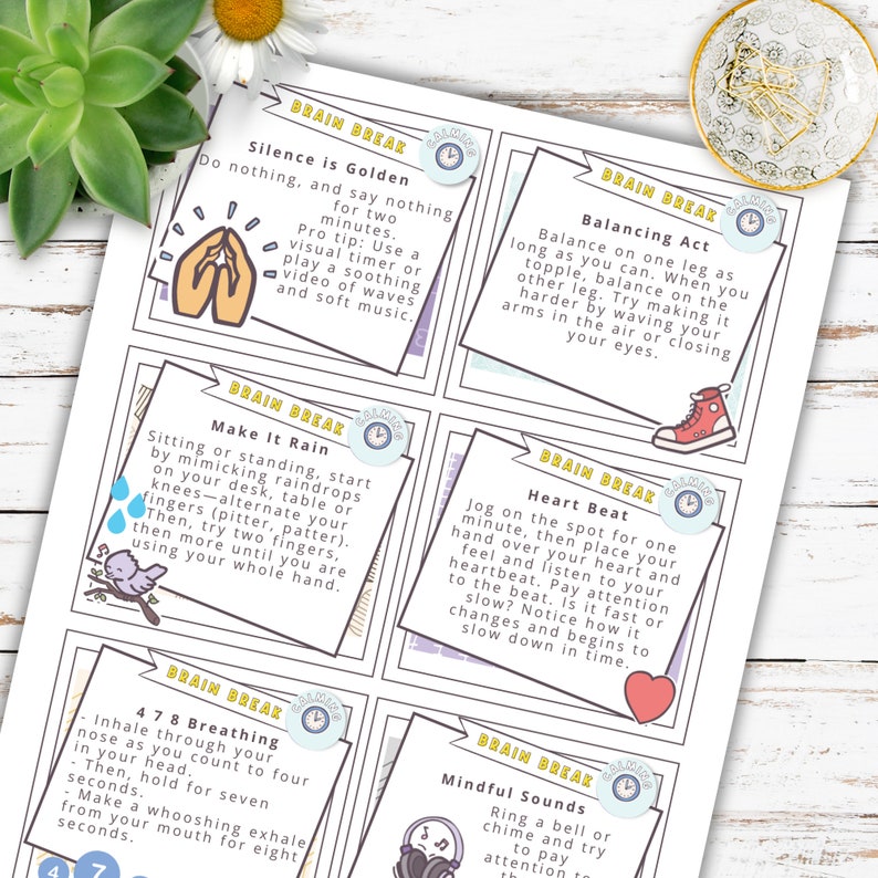 Brain Breaks Cards for Kids | Classroom Management | Movement Breaks ...