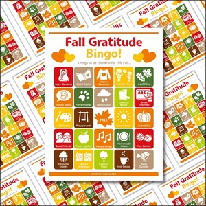 Gratitude Bingo Game for Kids, Fall Bingo, Gratitude Games, Printable ...