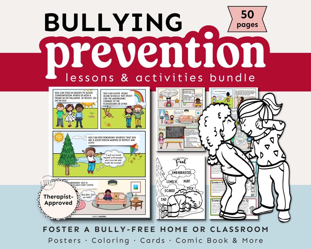 Anti-bullying Activities Bullying Worksheets Comic Positive Relationships No Bullying Posters - Etsy