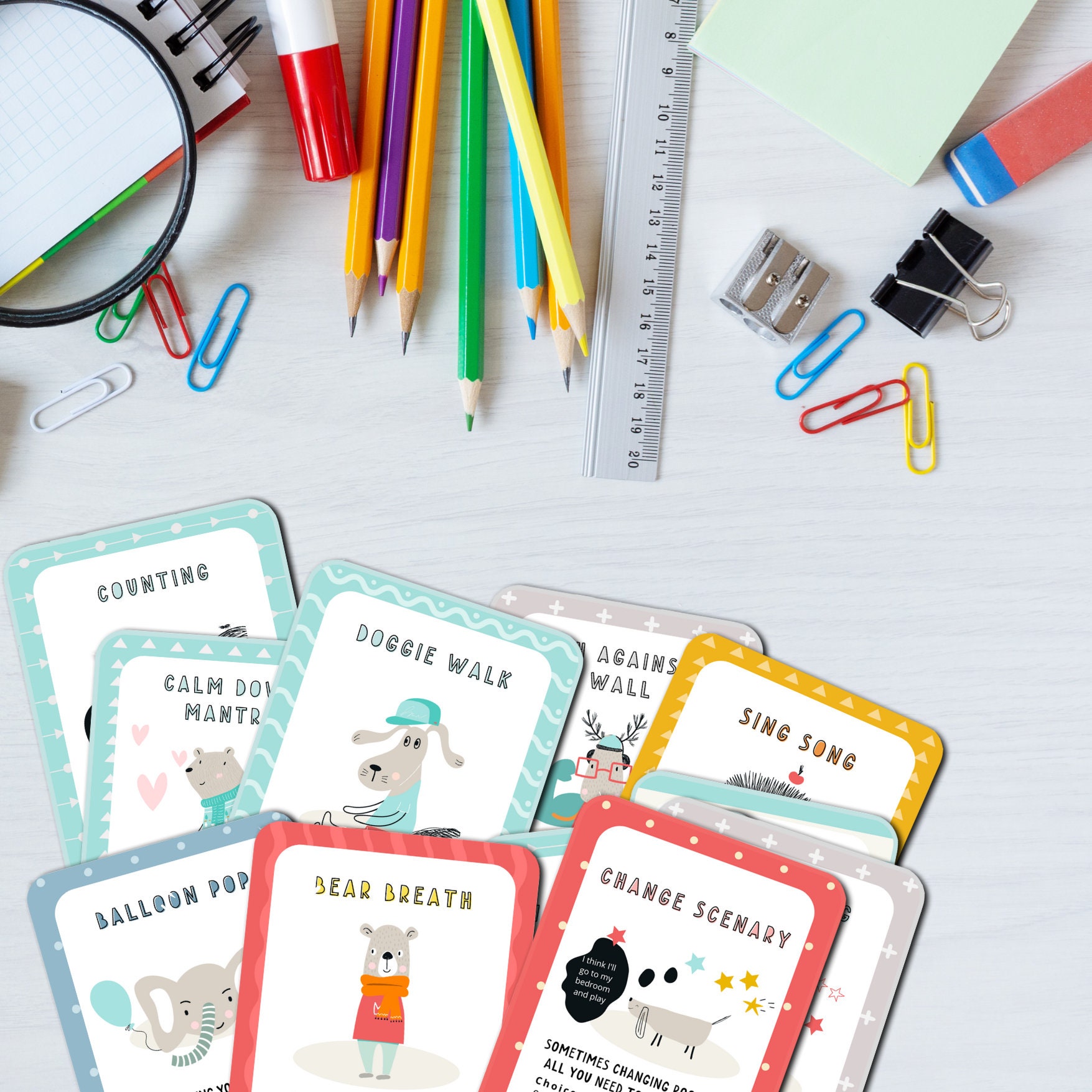 Calm Down Cards | Mindfulness Cards | Breathing Cards | Coping Skills ...