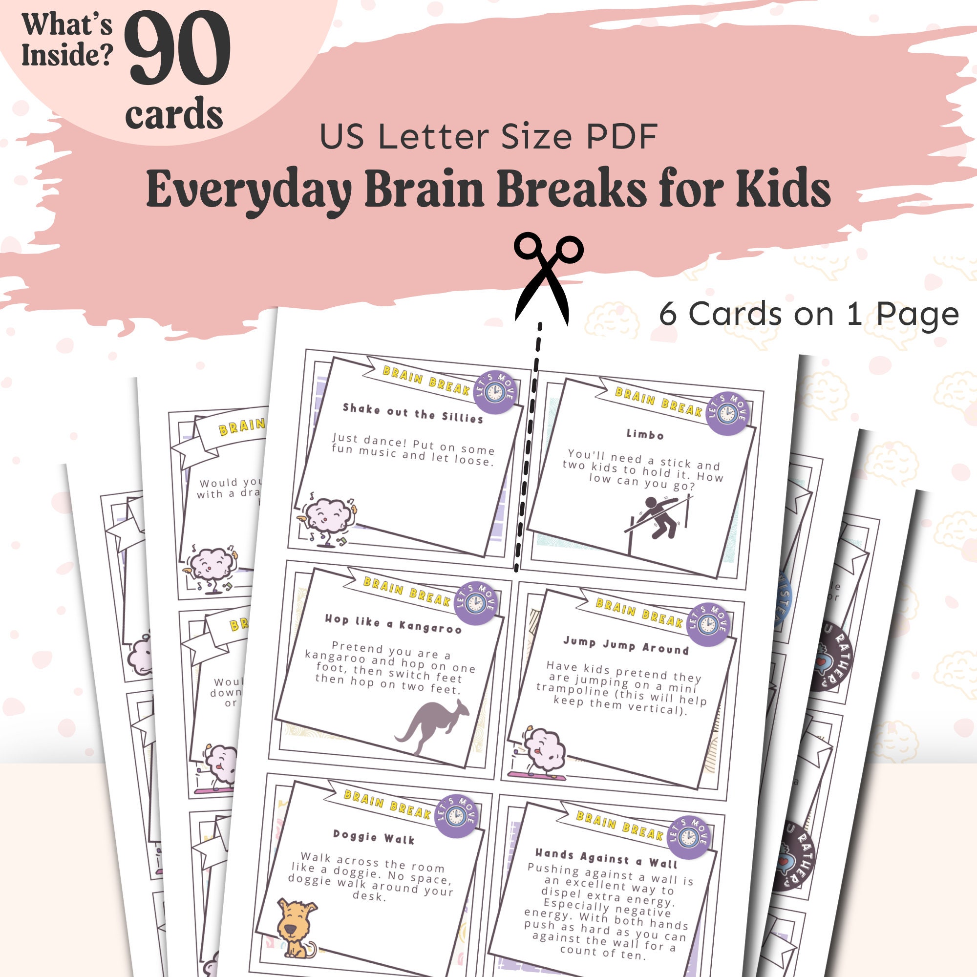 Brain Breaks Cards for Kids | Classroom Management | Movement Breaks ...