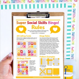 Social Skills BINGO Game | Printable BINGO Game | 30 Players | Social ...