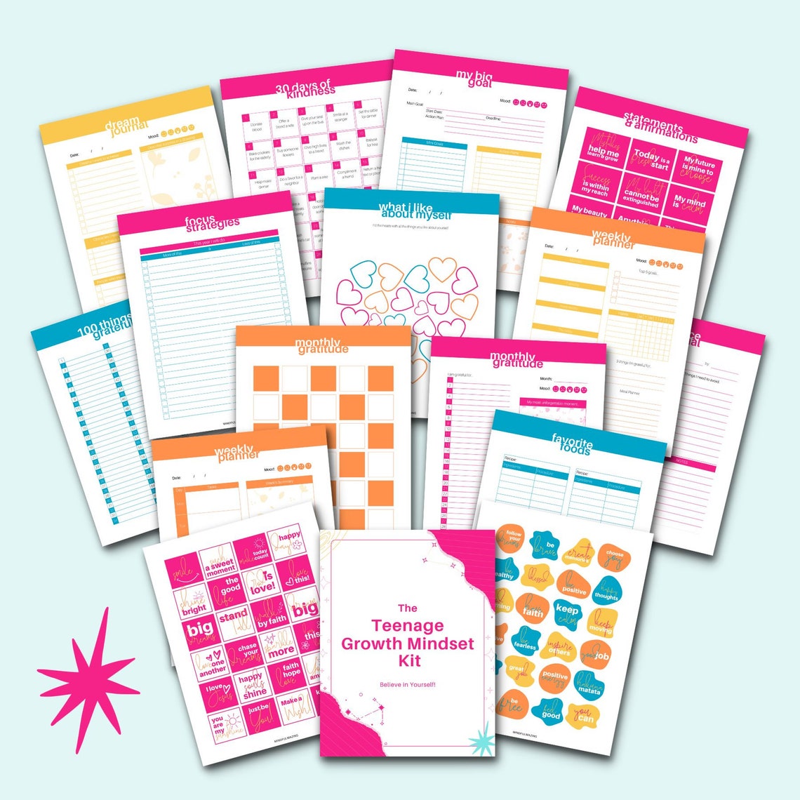 Teenage Growth Mindset Workbook Worksheets, Therapist Resources ...