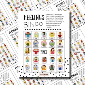 Feelings BINGO Game | Printable BINGO Game | Social Emotional Learning ...