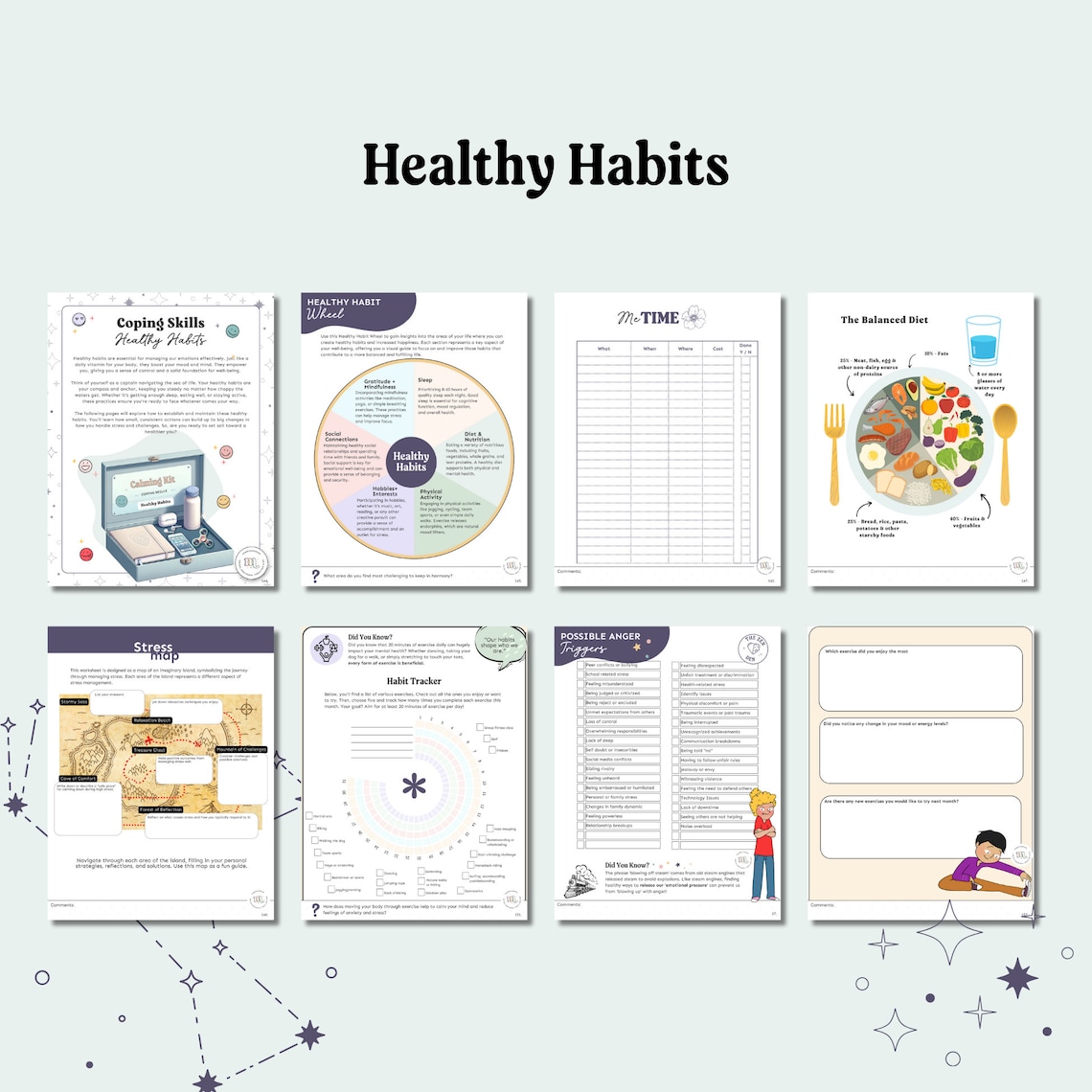 Teen Therapy Worksheets Bundle, Therapist Journal Anxiety, Teenagers ...