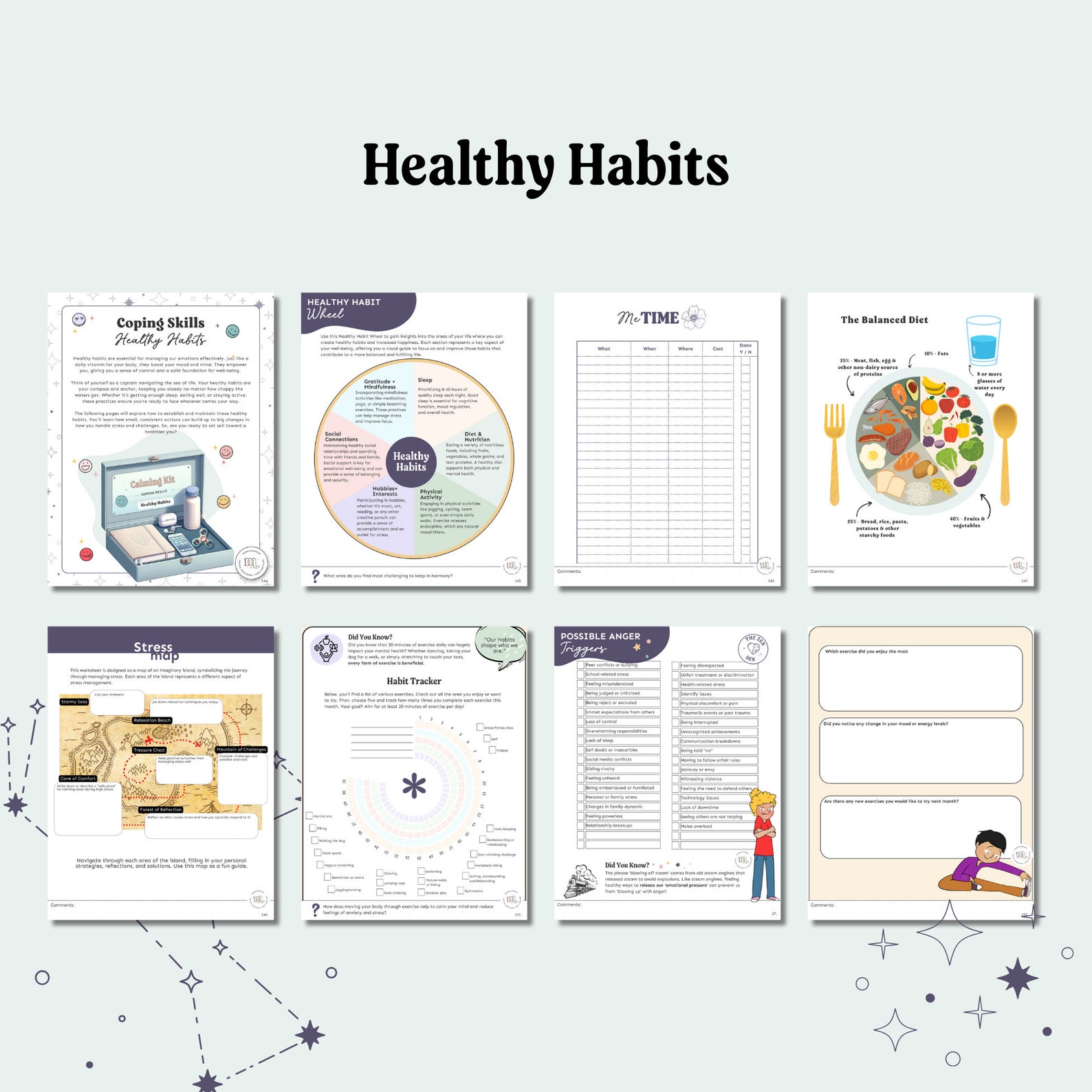 Teen Therapy Worksheets Bundle, Therapist Journal Anxiety, Teenagers ...