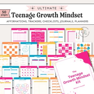Teenage Growth Mindset Workbook Worksheets, Therapist Resources ...
