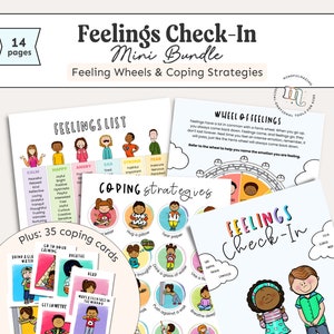Feelings Wheels Coping Strategies Poster Coping Skills Cards Feelings ...