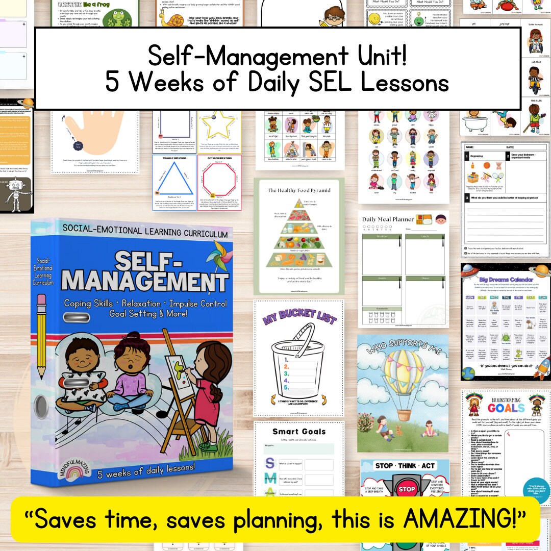 Self-management Social-emotional Curriculum K-2 coping Strategies Goals ...