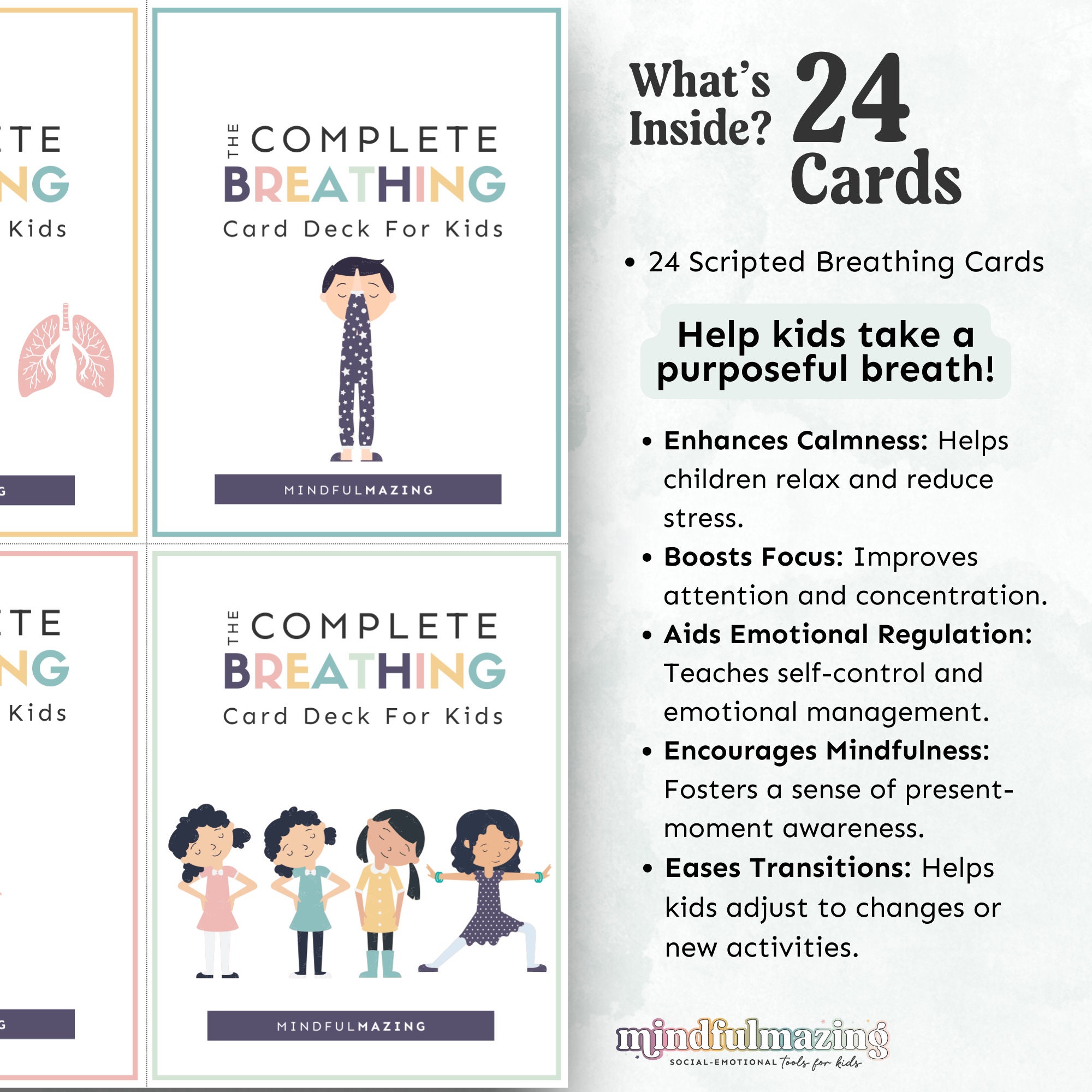 Breathing Card Deck | Mindfulness Cards | Scripted Breathing Cards ...
