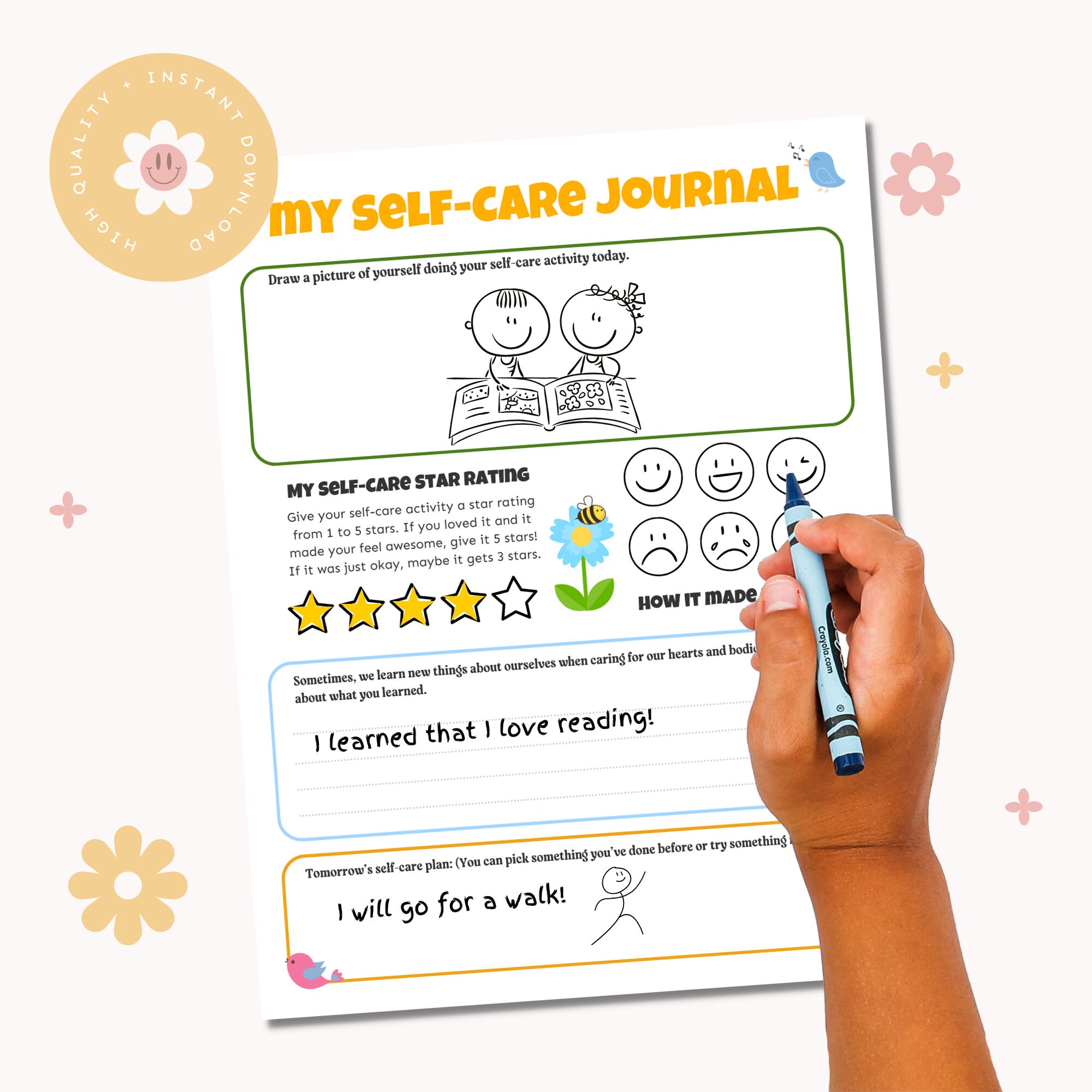 Self Care Calendar for Kids | Self Care Journal | Life Skills ...