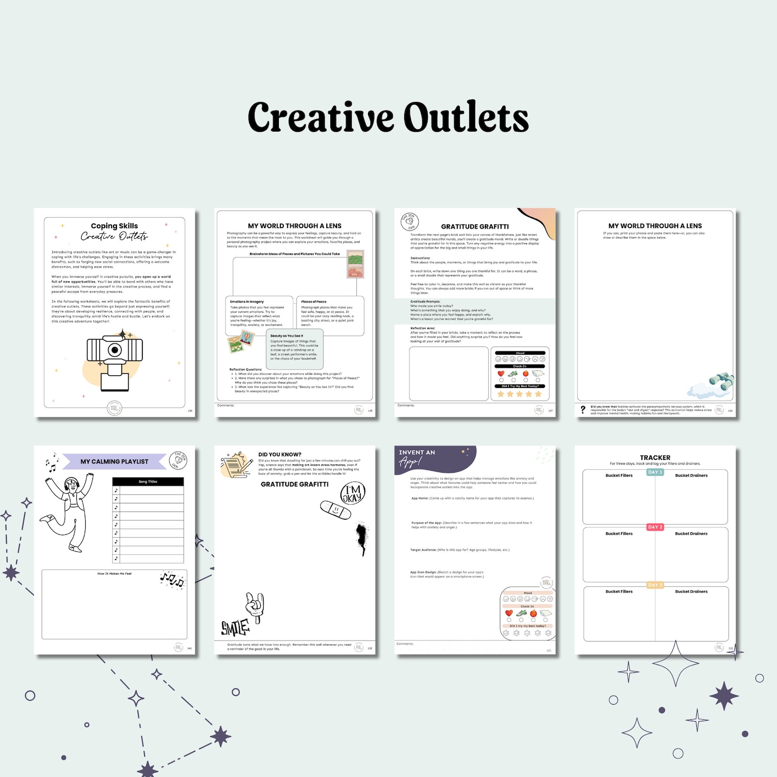 Teen Therapy Worksheets Bundle, Therapist Journal Anxiety, Teenagers ...