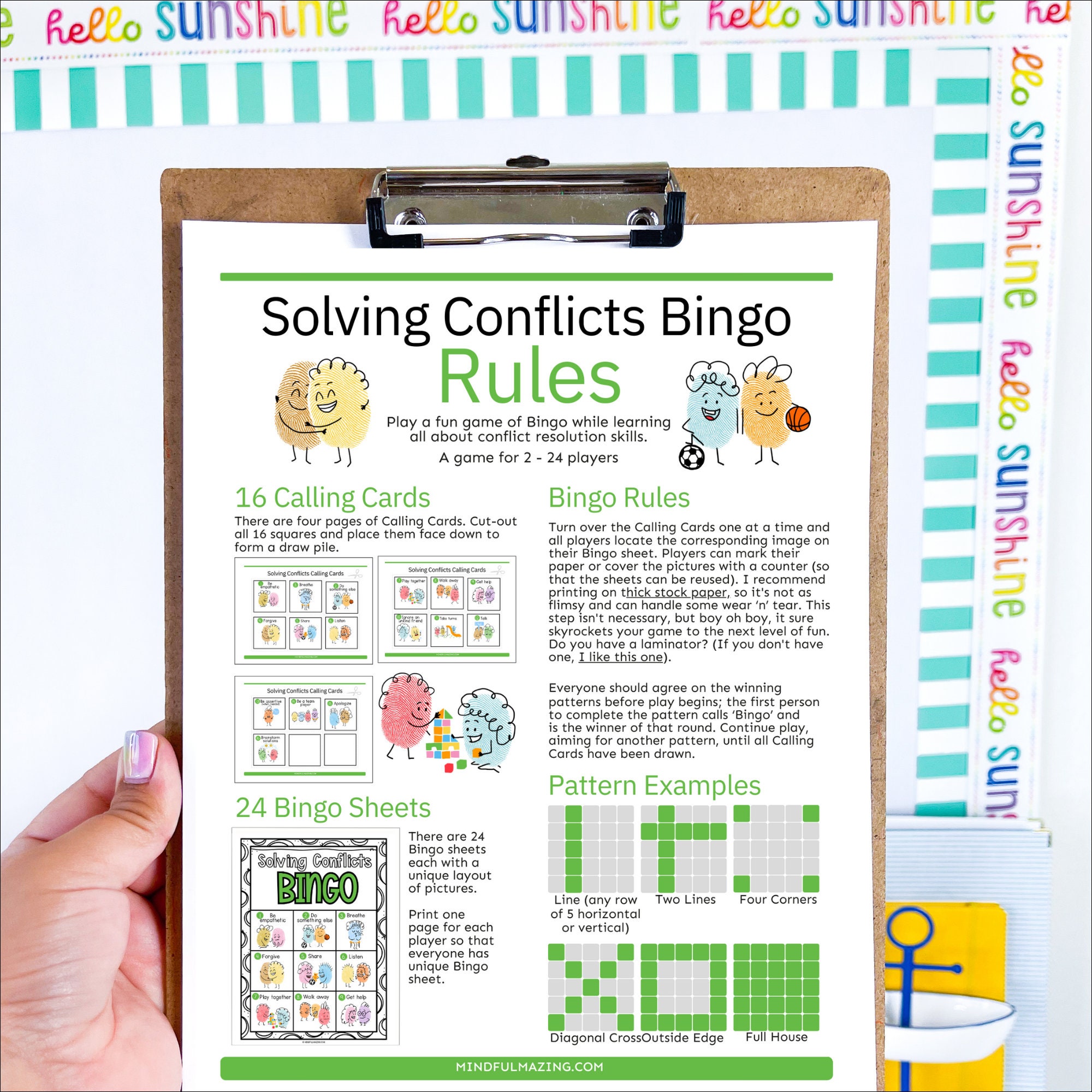 Conflict Resolution BINGO Game | Printable BINGO Game | 24 Players ...