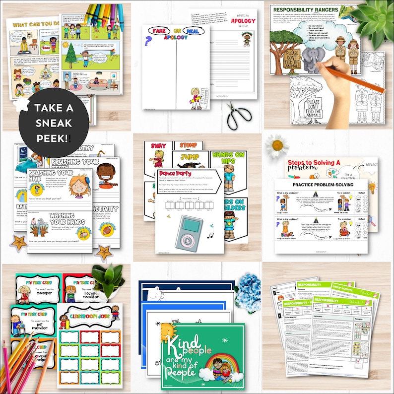 Responsibility Lessons | Responsibility Worksheet| Social Emotional ...
