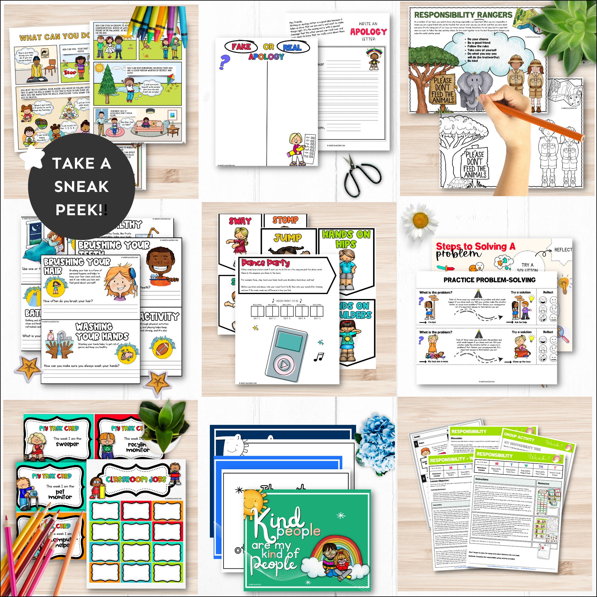 Responsibility Lessons | Responsibility Worksheet| Social Emotional ...