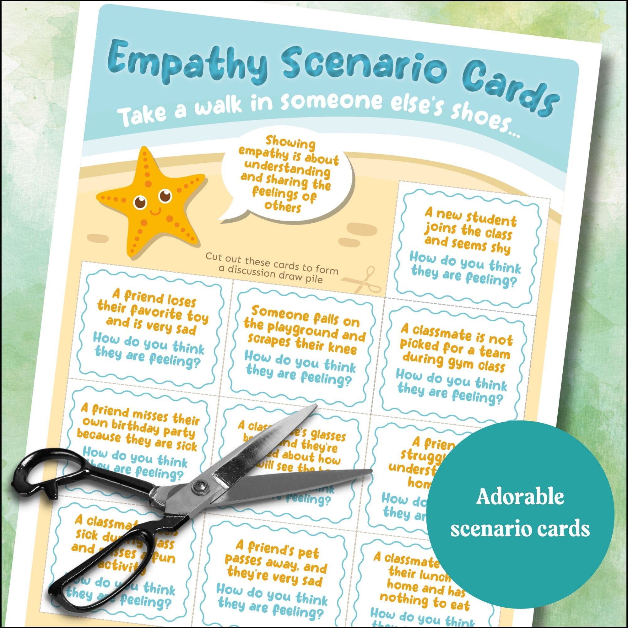 Empathy Worksheet, Empathy Activities, Empathy Scenario Cards, Social ...