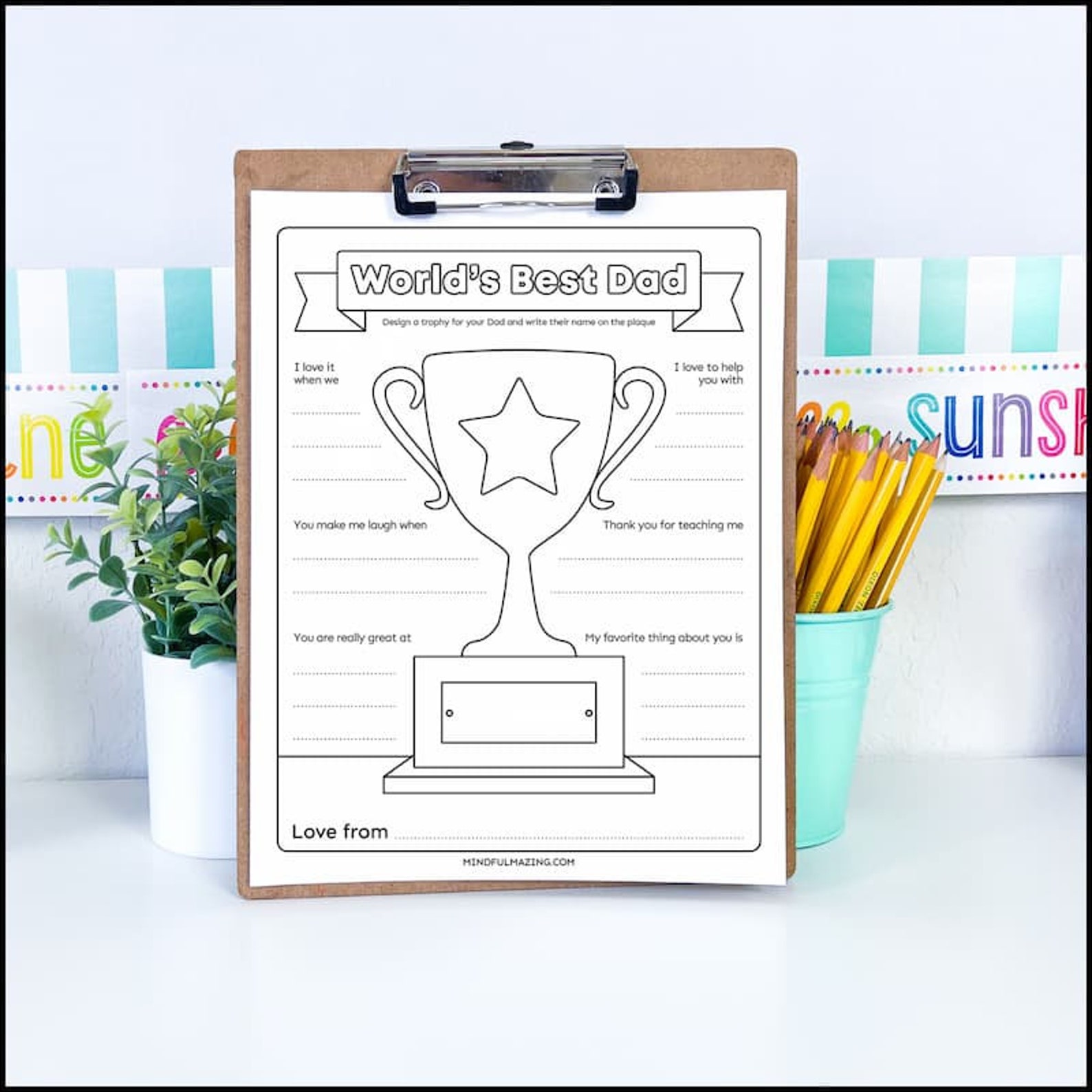 All About Dad Printable Questionnaire | Fathers Day Gift From Kids ...