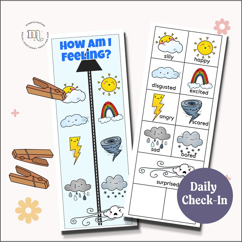 Weather Emotions Check-in Chart | Calm Down Corner | Emotion Worksheets ...