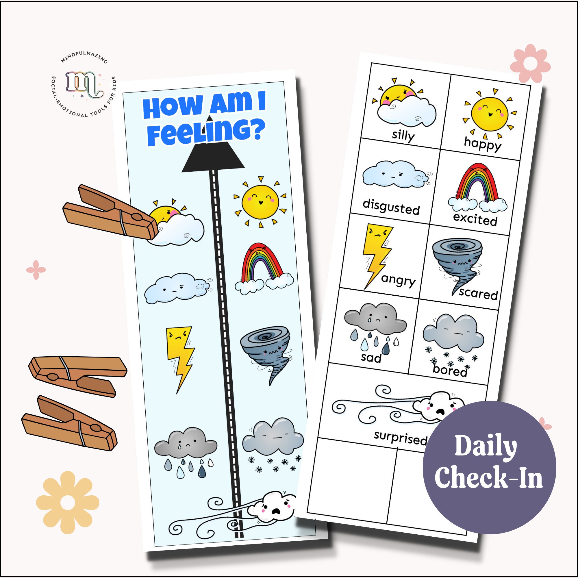 Weather Emotions Check-in Chart | Calm Down Corner | Emotion Worksheets ...