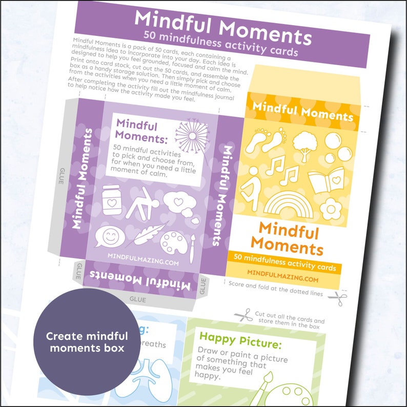 Mindfulness Cards and Journal- Great for Brain Breaks, Calming Down ...
