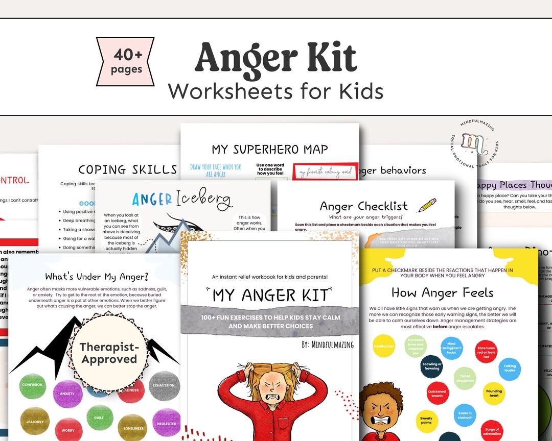 Anger Management Worksheets, Anger Journal, Anger Thermometer Anger ...