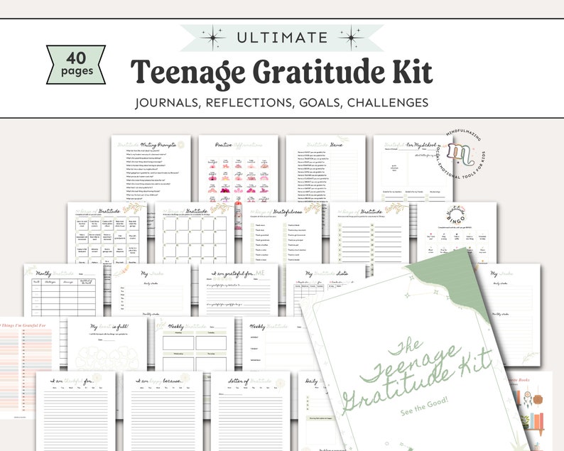 Teenage Gratitude Workbook Worksheets, Therapist Resources, Teacher ...