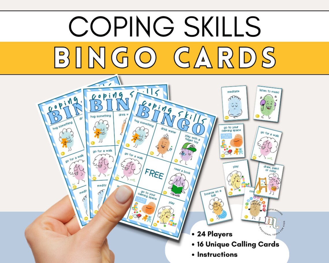 Coping Skills BINGO Game Printable BINGO Game Coping Skills Activities ...