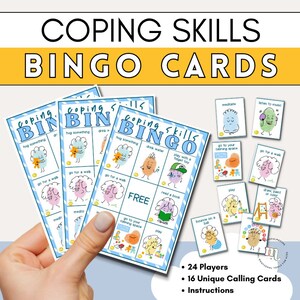 Coping Skills BINGO Game Printable BINGO Game Coping Skills Activities ...