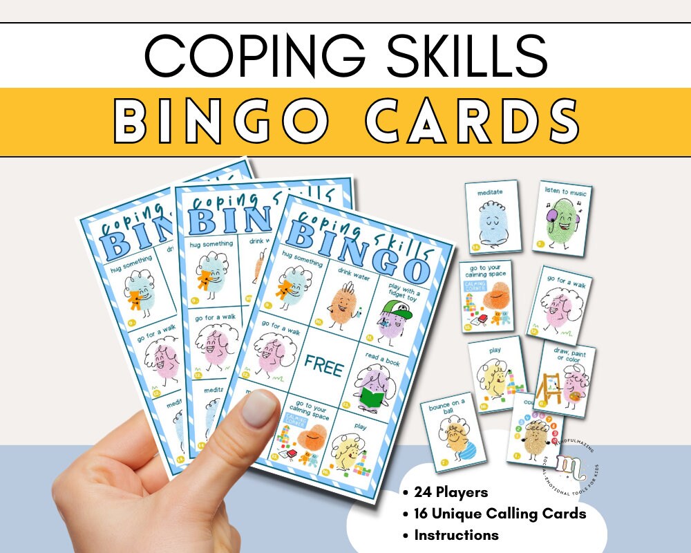 Coping Skills BINGO Game Printable BINGO Game Coping Skills Activities ...