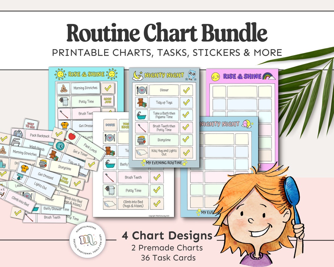 Routine Chart for Kids | Routine Chart Printable | Routine Chart for ...