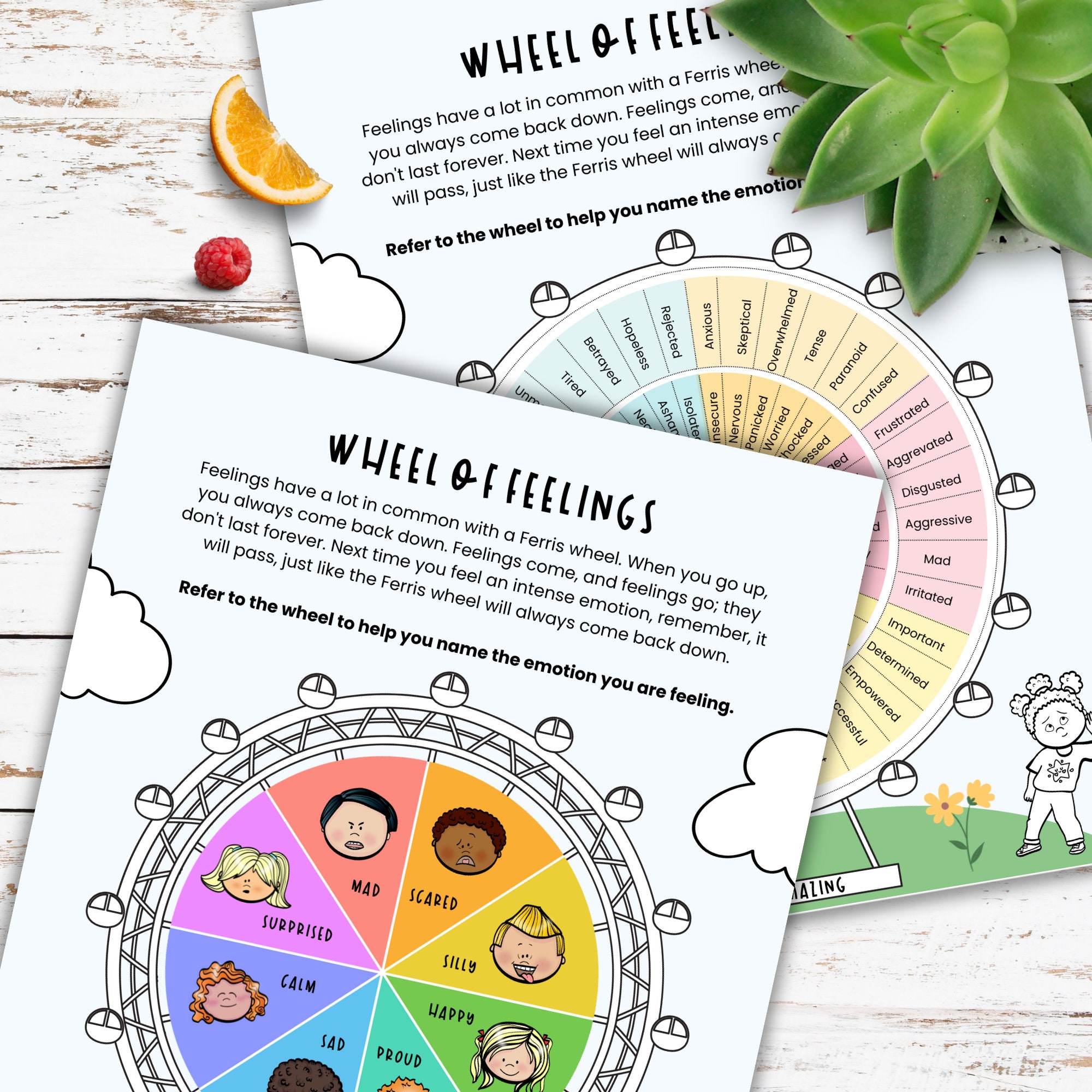 Feelings Wheels Coping Strategies Poster Coping Skills Cards Feelings ...