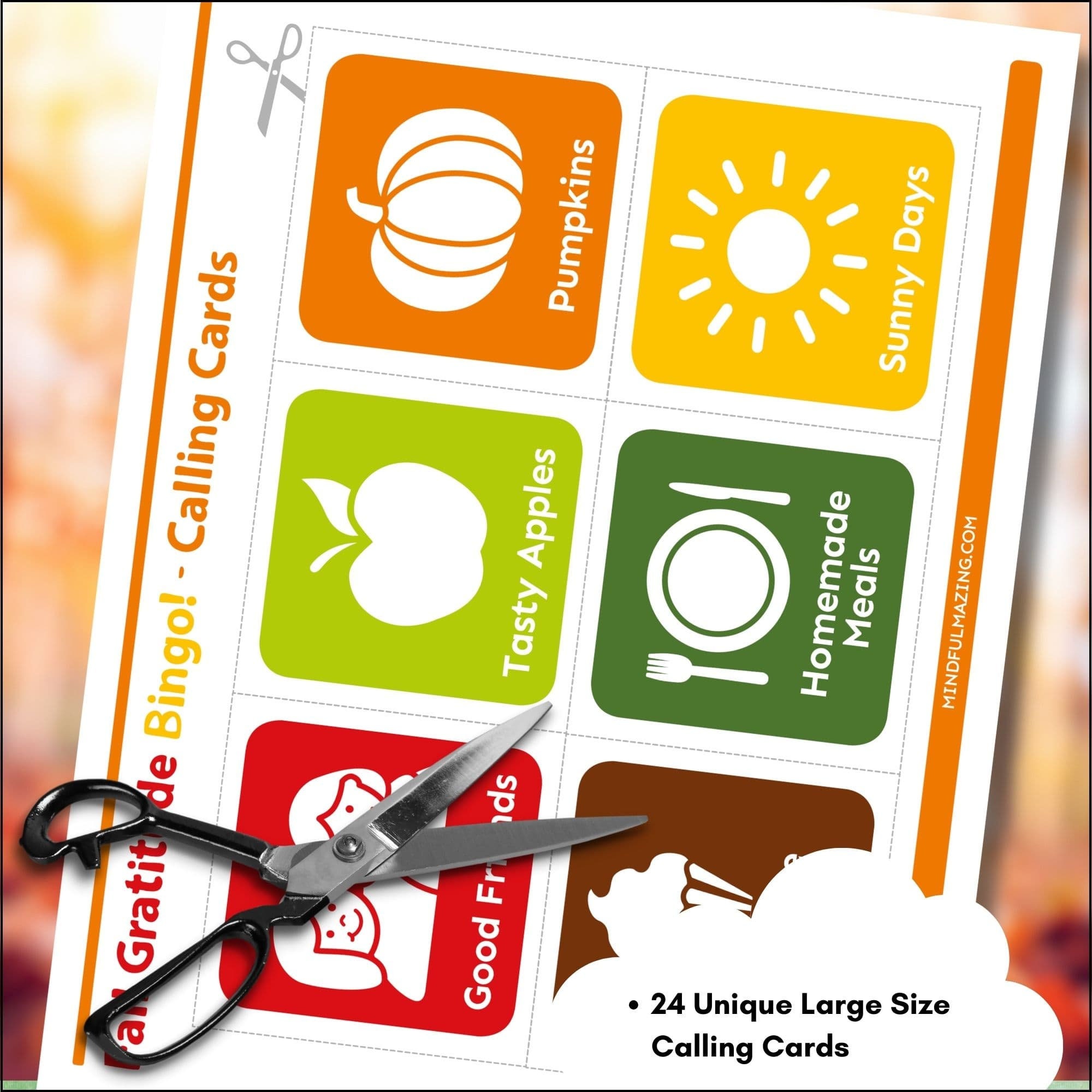 Gratitude Bingo Game for Kids, Fall Bingo, Gratitude Games, Printable ...