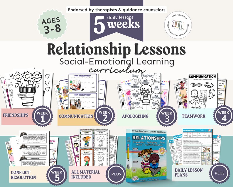Relationships SEL Unit Friendship Activities Conflict Resolution ...