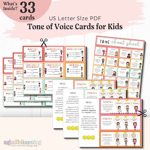 Tone of Voice Cards for Kids | Tone of Voice Scenario Cards | Social ...