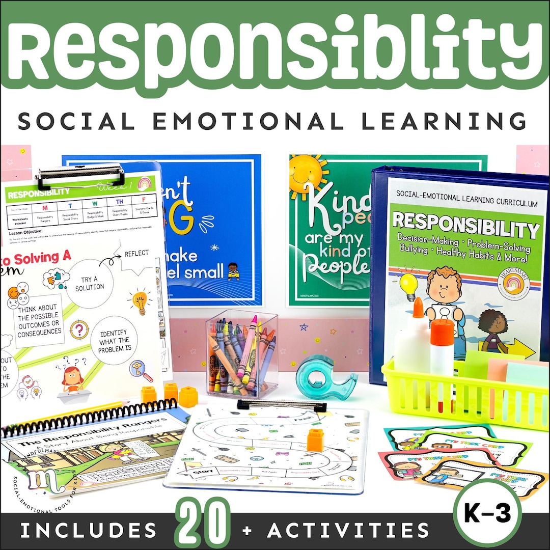 Responsibility Lessons | Responsibility Worksheet| Social Emotional ...