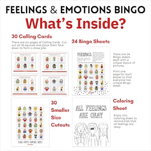 Feelings BINGO Game | Printable BINGO Game | Social Emotional Learning ...