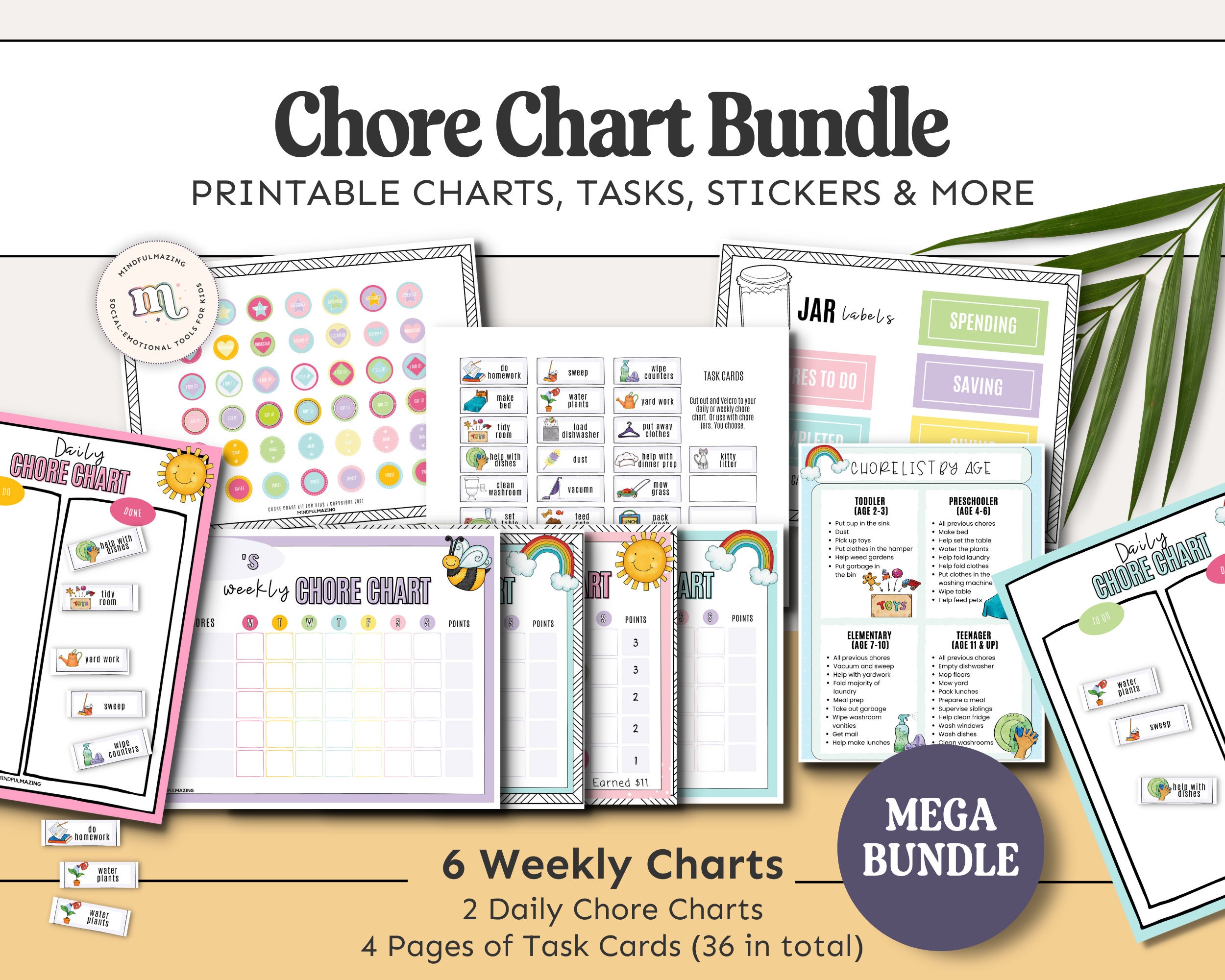 Chore Charts for Kids Chore Chart Printable Chore List Behavior Chart ...