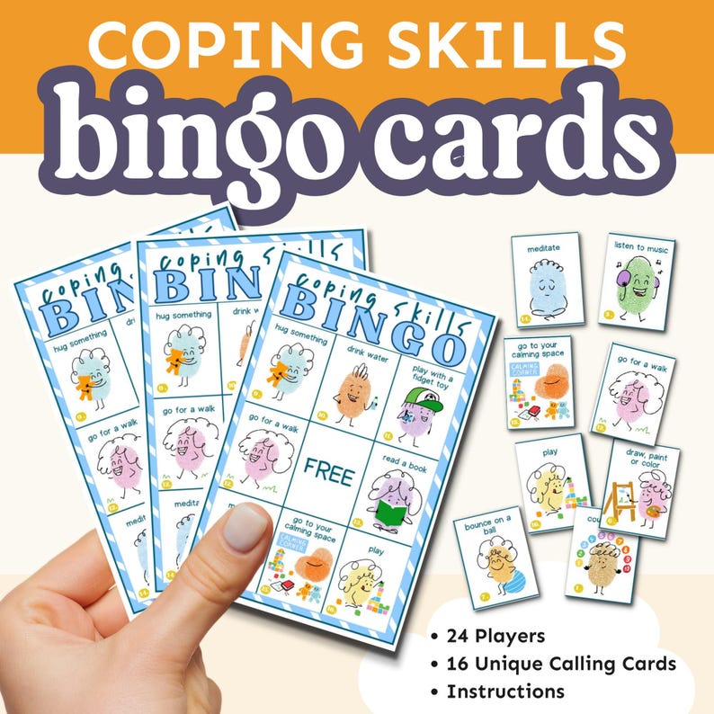 Coping Skills BINGO Game | Printable BINGO Game | Coping Skills ...