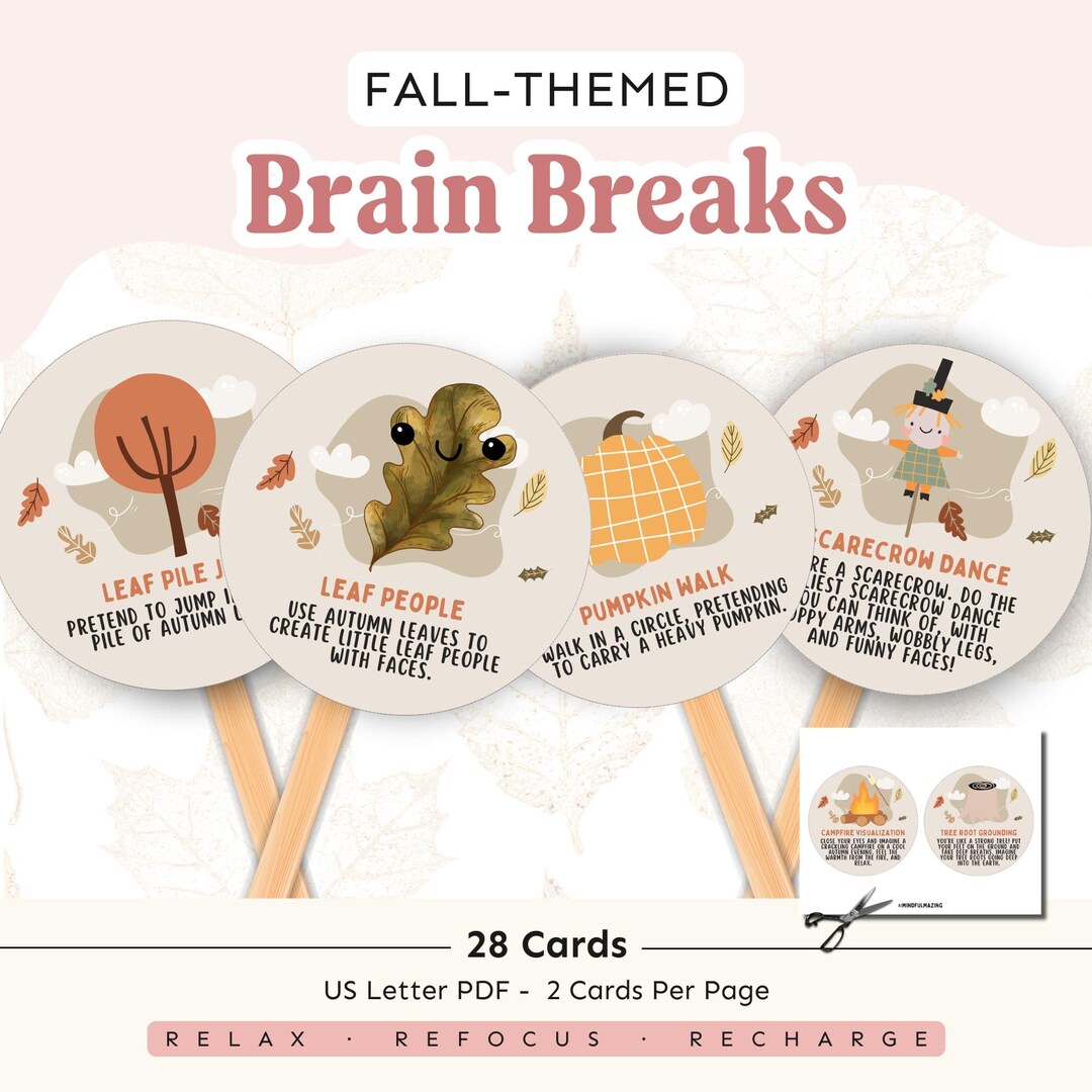 Fall Brain Breaks | Brain Break Activities | Brain Break Cards - Etsy