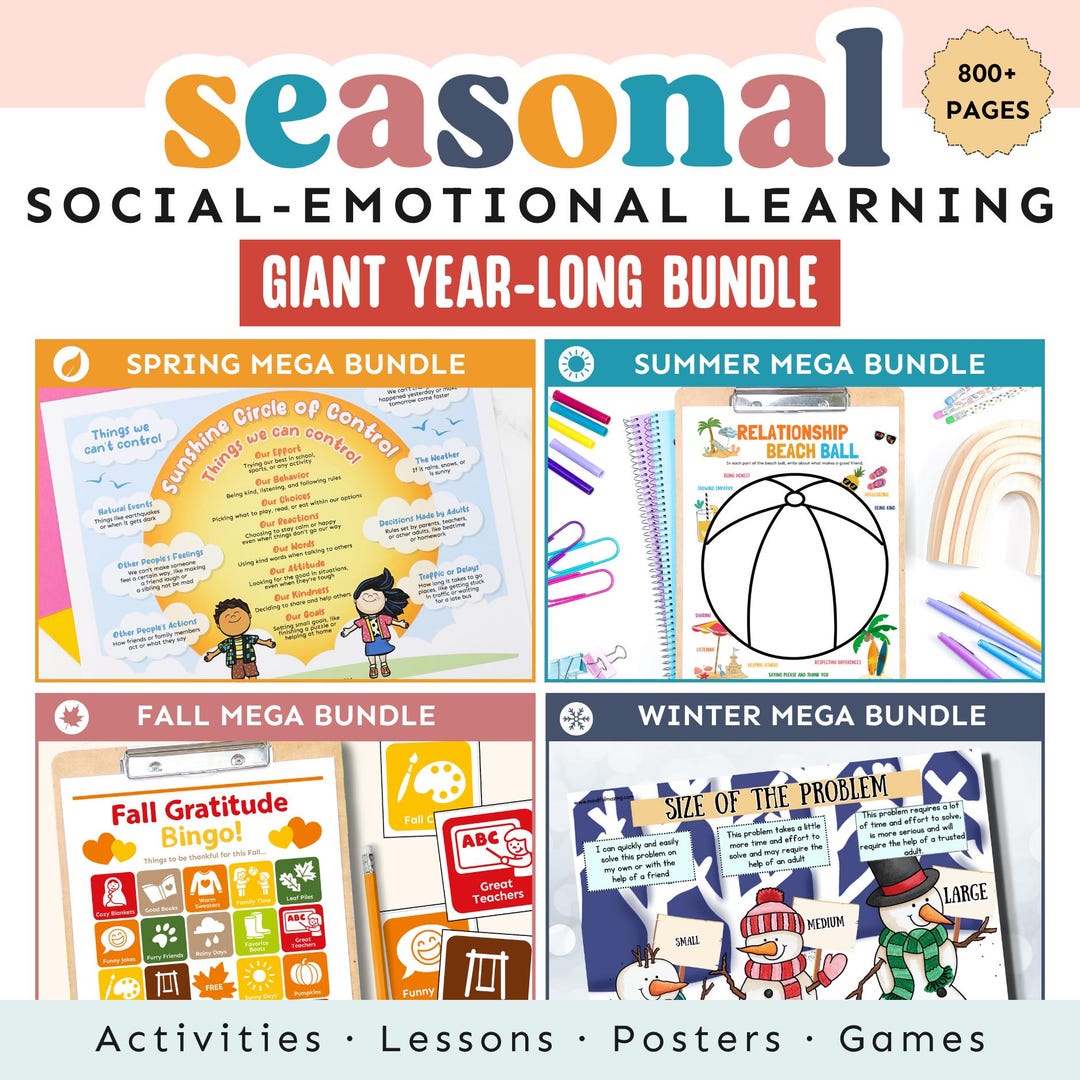 Seasonal Social Emotional Learning Giant Bundle | SEL Activities - Etsy