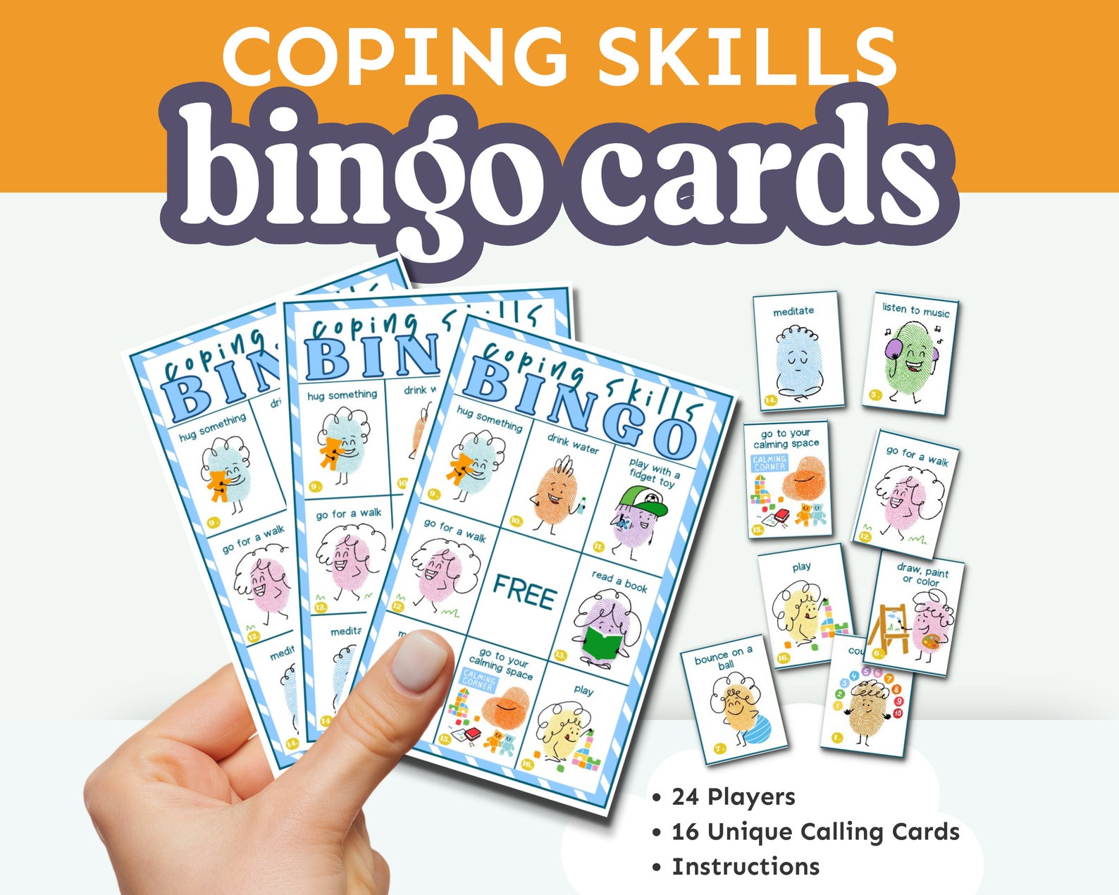 Coping Skills BINGO Game | Printable BINGO Game | Coping Skills ...