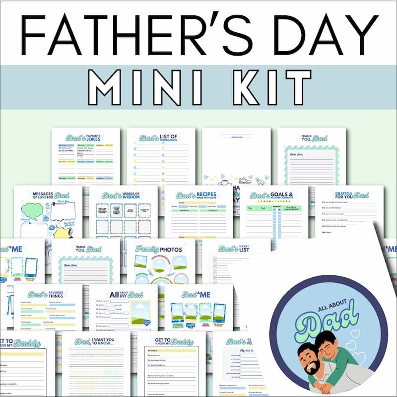 All About Dad Printable Activity Set| Father's Day Gift Set | Printable ...